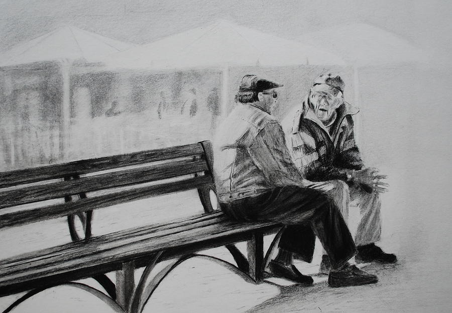 Chit Chat Drawing by Lynn Hughes - Fine Art America