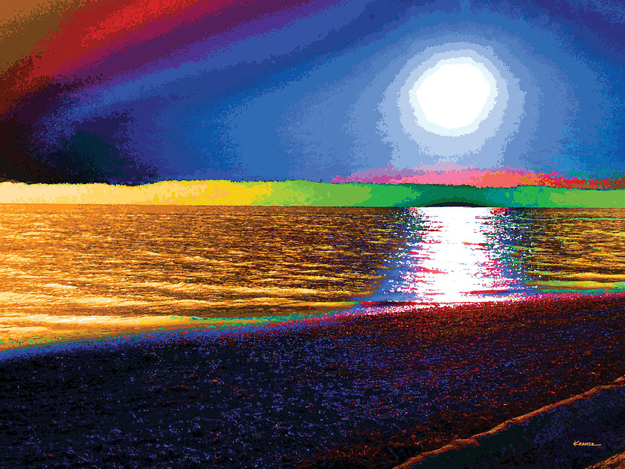 Chromatic Sunset Digital Art by James Kramer - Pixels