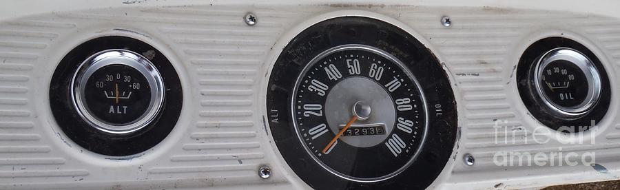 Classic Car Dashboard Odometer And Gauges Photograph by Bob Sample - Pixels