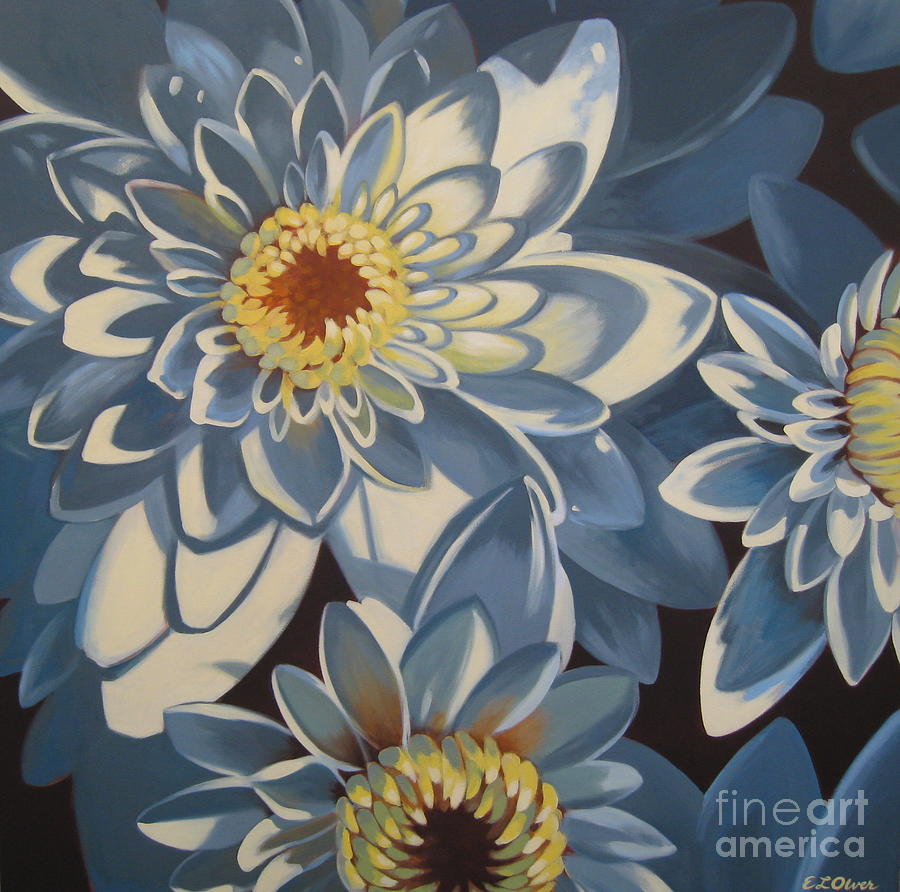 Close Up Mums Painting by Elisabeth Olver - Fine Art America