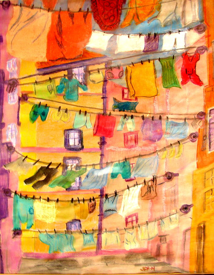 Clothes Line Painting by Joseph Hawkins