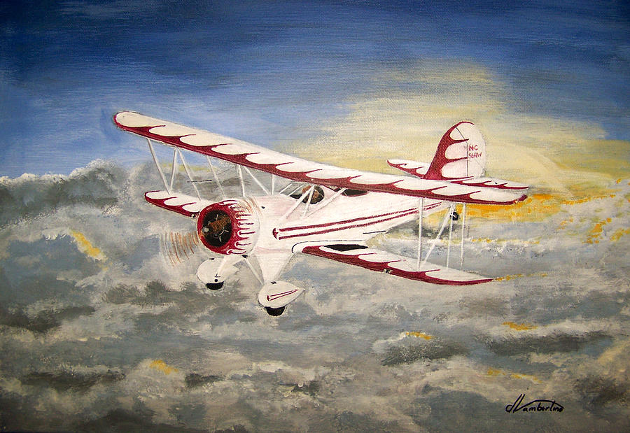 Cloud Dancing Biplane Painting by David Lambertino - Fine Art America