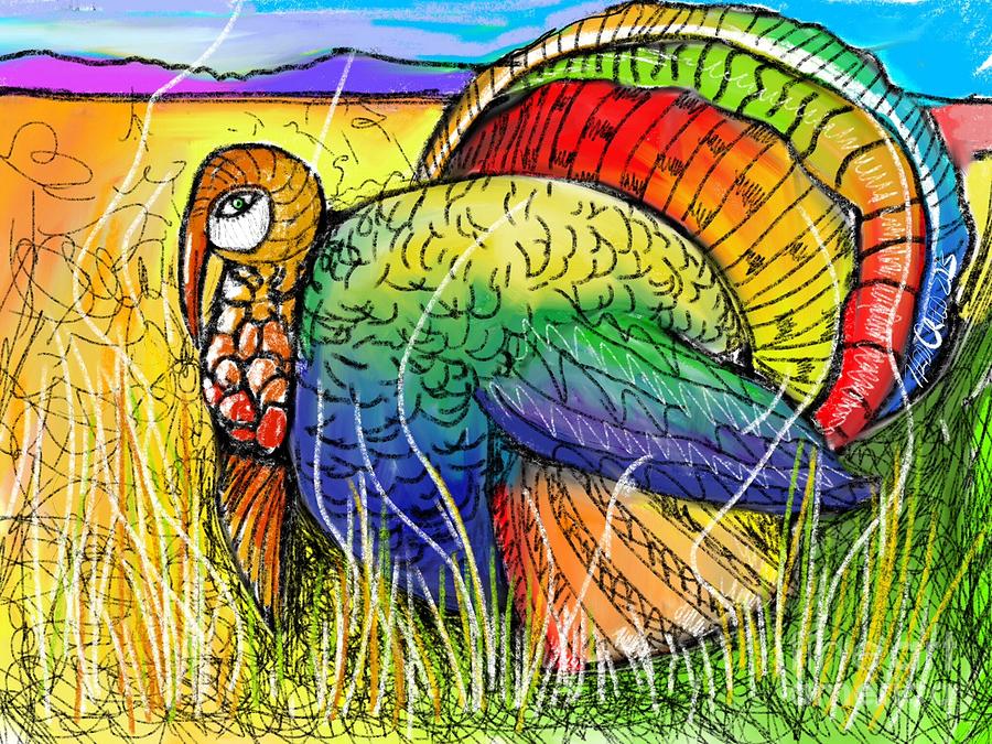 Color wheel turkey Digital Art by Heidi Creed - Pixels