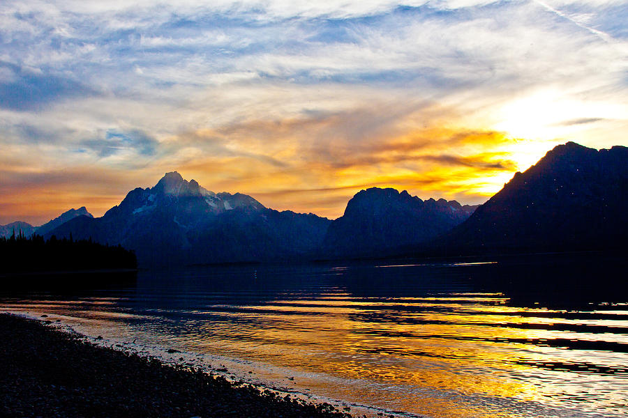 Colter Bay Sunset Photograph by Kathy Hutchings Colter Bay Sunset Photograph by Kathy Hutchings
