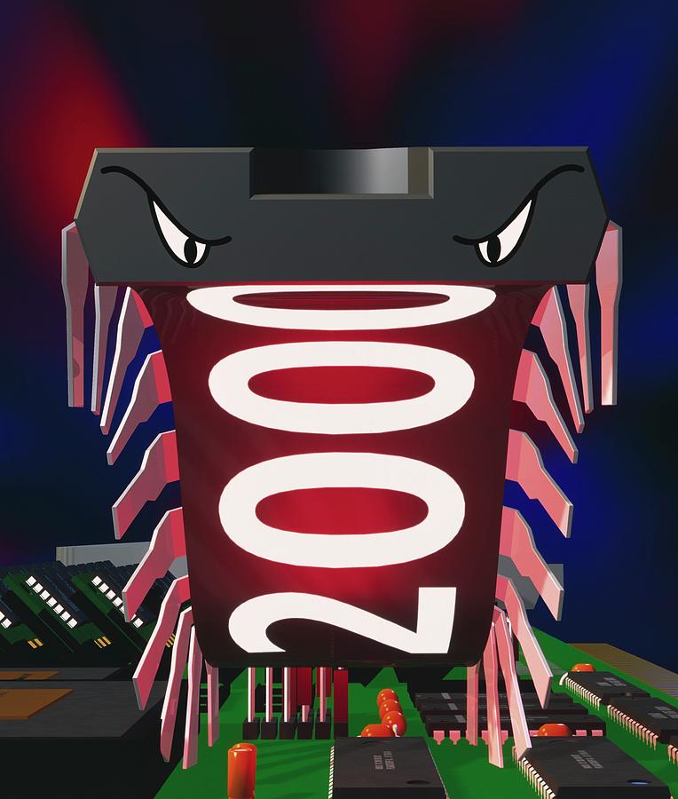 Computer Art Of A Millennium Bug As A Microchip Photograph by Roger ...