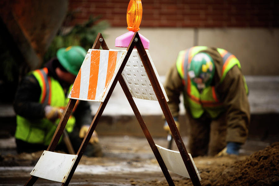 Construction Workers Digging, Chicago Photograph by Ron Koeberer - Pixels