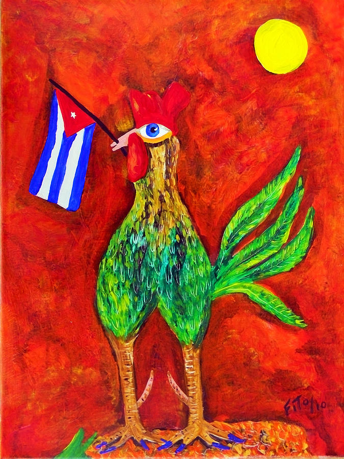 Cuban Rooster Painting by Adolfo Flores - Fine Art America