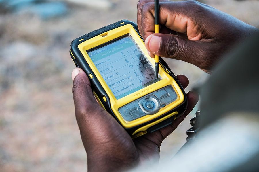 Cybertracker Data Capture Photograph by Peter Chadwick/science Photo ...