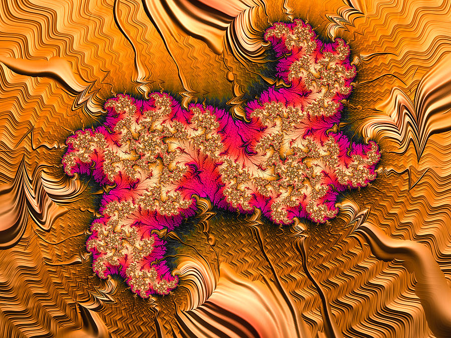 Digital fractal artwork golden red and purple Digital Art by Matthias ...