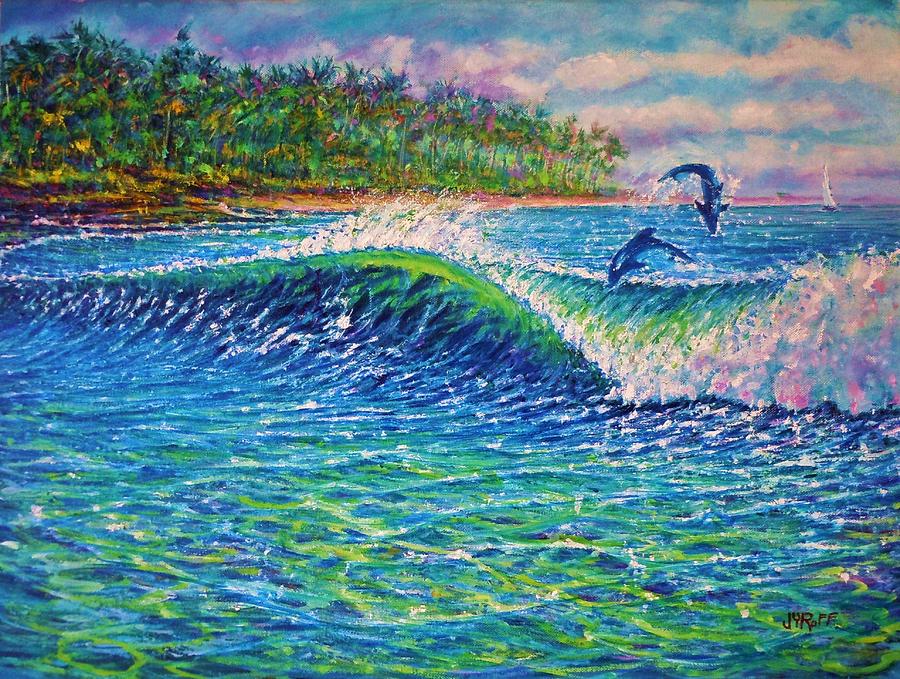Dolphin Play Painting by Joseph Ruff - Fine Art America