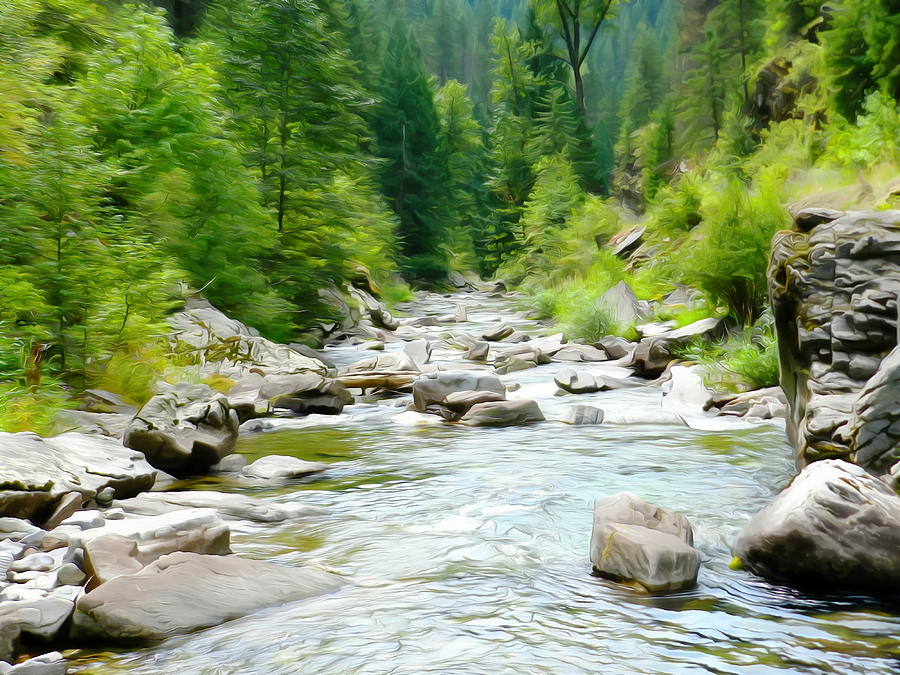 Down Stream Mixed Media by Alex Hanley - Fine Art America