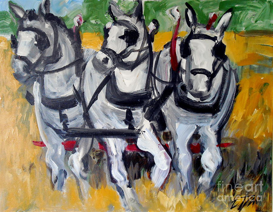 Draft Horses Painting by E Dan Barker - Fine Art America