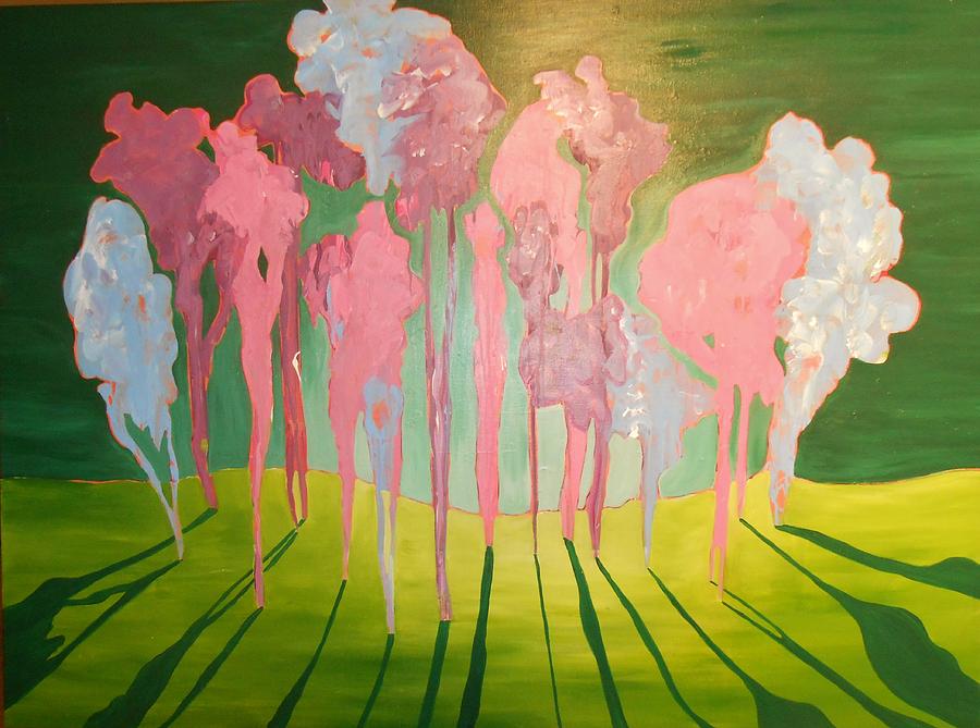 Drip Trees Painting by Monique Bourget - Fine Art America