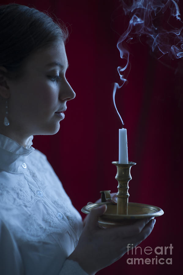 Edwardian Woman Holding An Extinguished Candle Photograph By Lee Avison