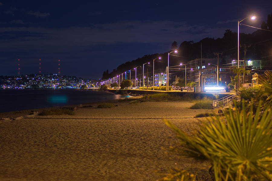 Empty Beach at night. Photograph by Yuri Levchenko - Fine Art America