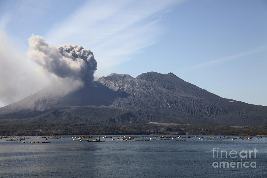 Eruption Of Sakurajima Volcano, Japan Photograph by Richard Roscoe ...