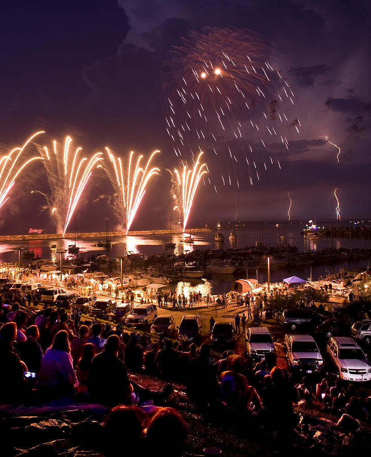 Exploding Fireworks and Lightning Photograph by Joe Marcus - Fine Art ...
