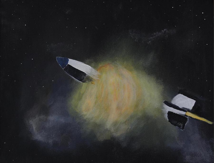 Exploding Rocket Position 4 Painting by Carl S Kralich | Fine Art America