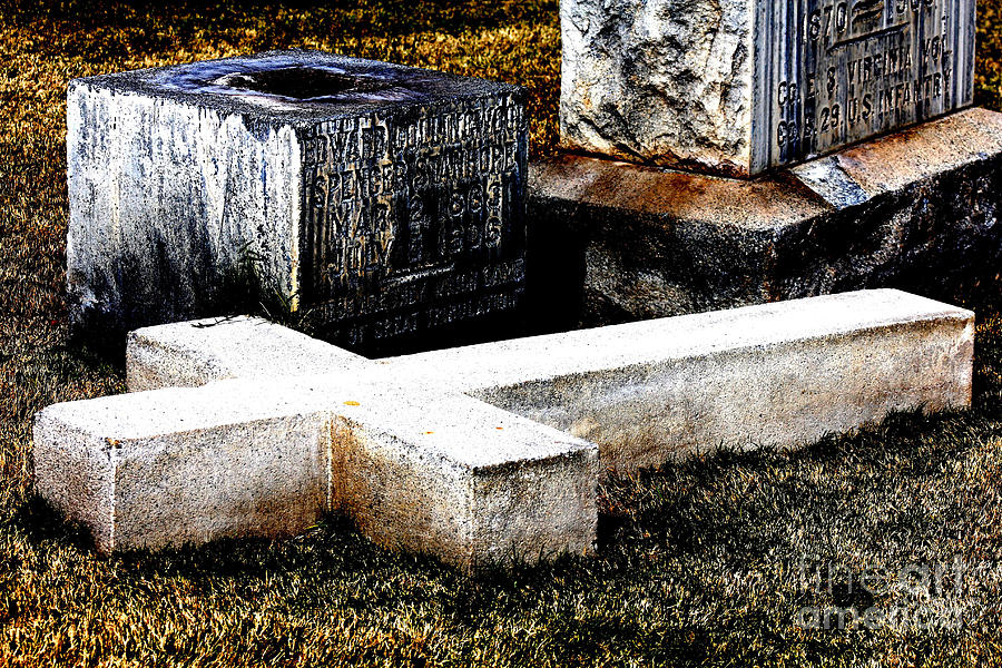 Fallen Cross Mixed Media by Rachelle Burrer - Pixels