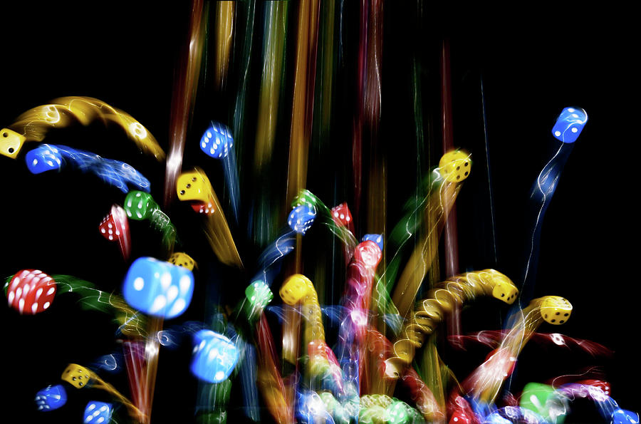 Falling Dice by Science Photo Library