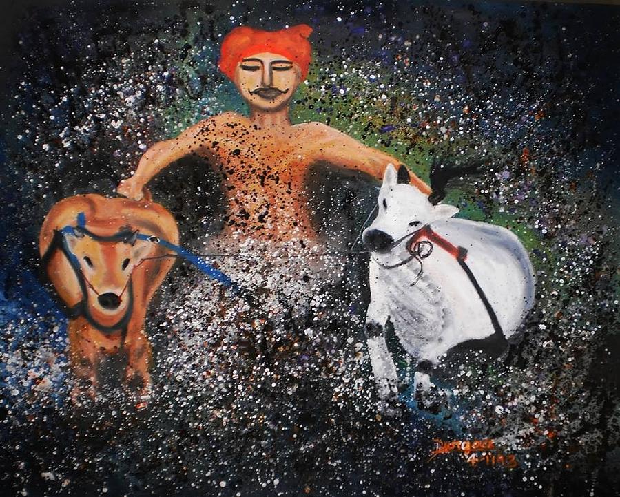 Farmer Painting by Durga Rao - Fine Art America