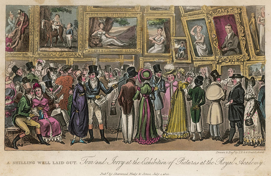 Fashionable Art Lovers Attend An Drawing by Mary Evans Picture Library ...