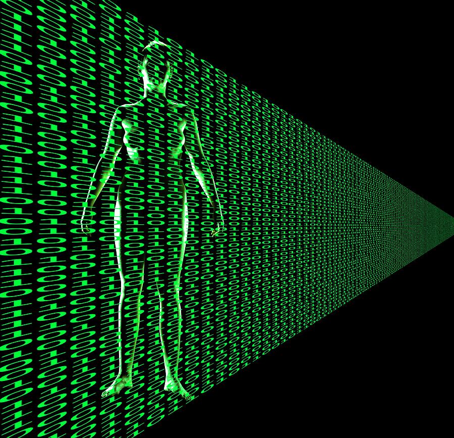 Female With Binary Code Photograph by Victor De Schwanberg - Pixels