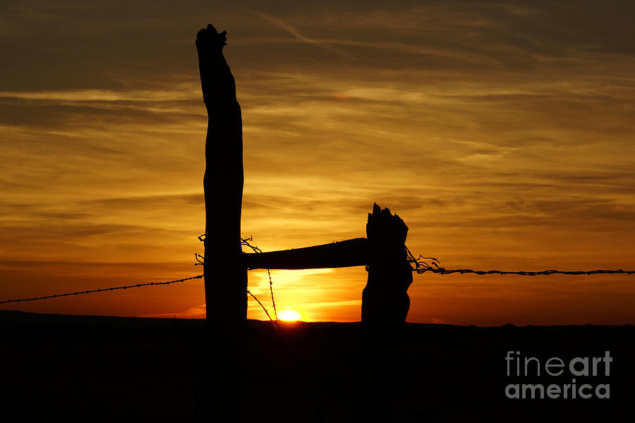 Fence Post Sunset Photograph by Julie Carter - Fine Art America