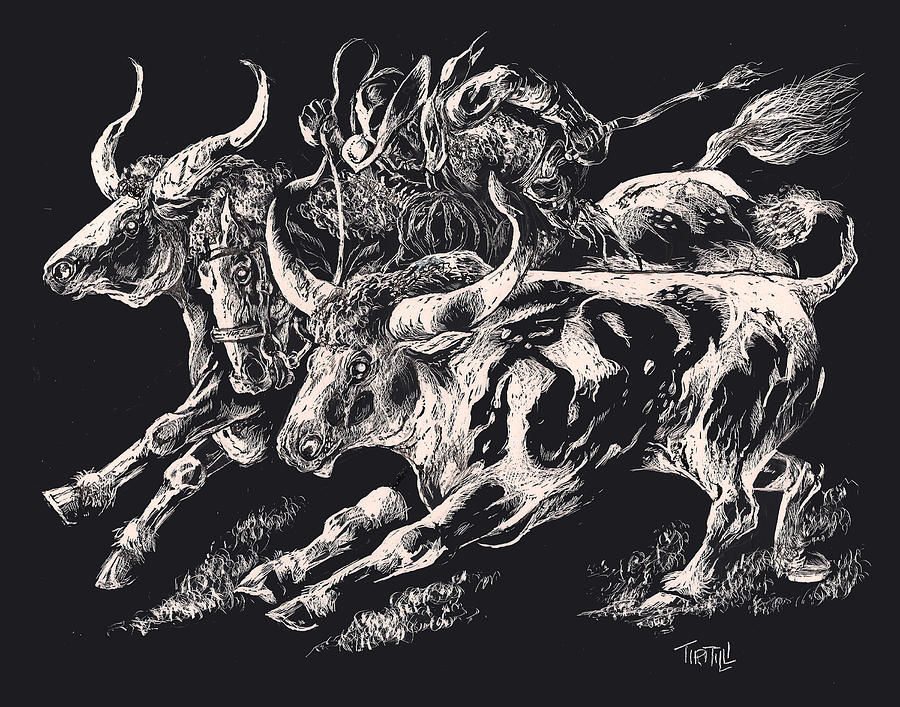 First Round-up Drawing by Robert Tiritilli - Fine Art America