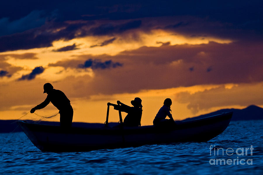 Fishing and sunset Photograph by Lucas Guardincerri - Fine Art America