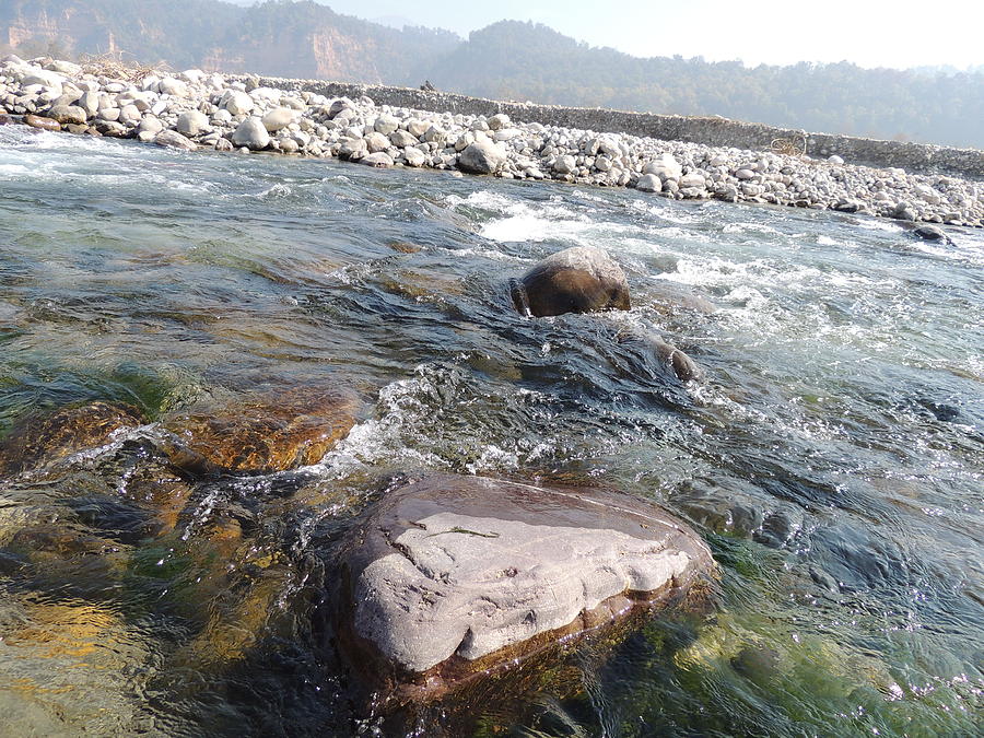 Flowing River Pyrography by Ramesh Chand - Fine Art America