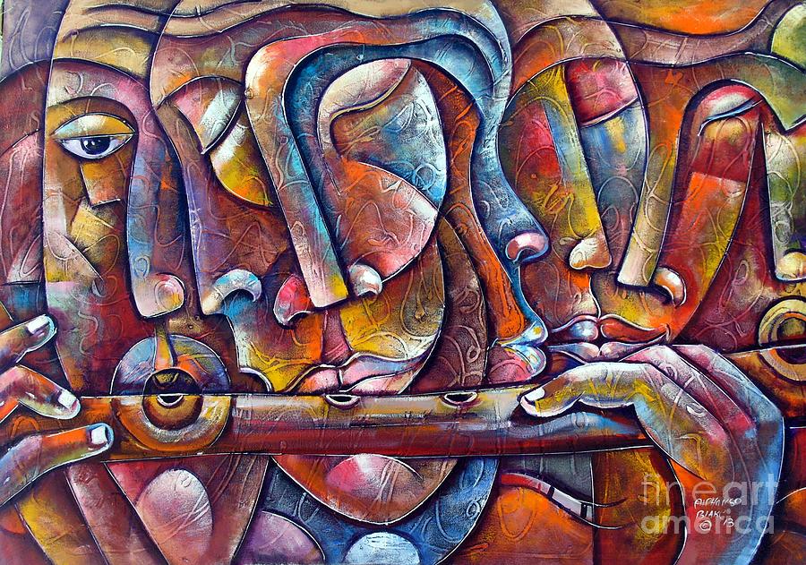 Flute Players Painting by Alphanso Blake - Fine Art America