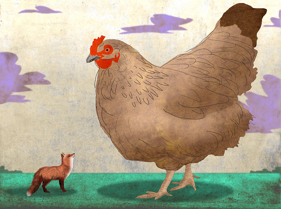 Fox and Hen Digital Art by Steve Dininno - Fine Art America