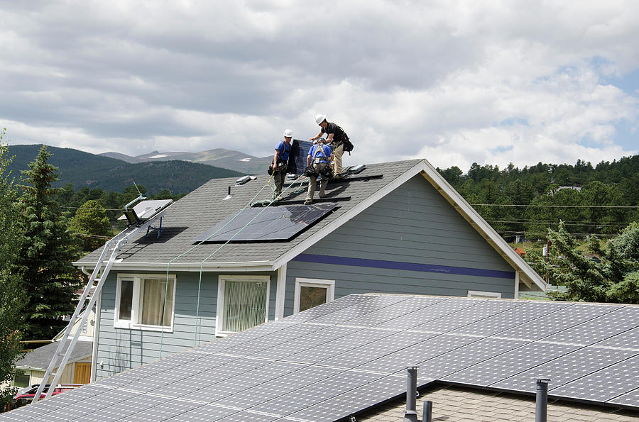 Frameless Solar Installation Underway Photograph by Topher Donahue - Pixels