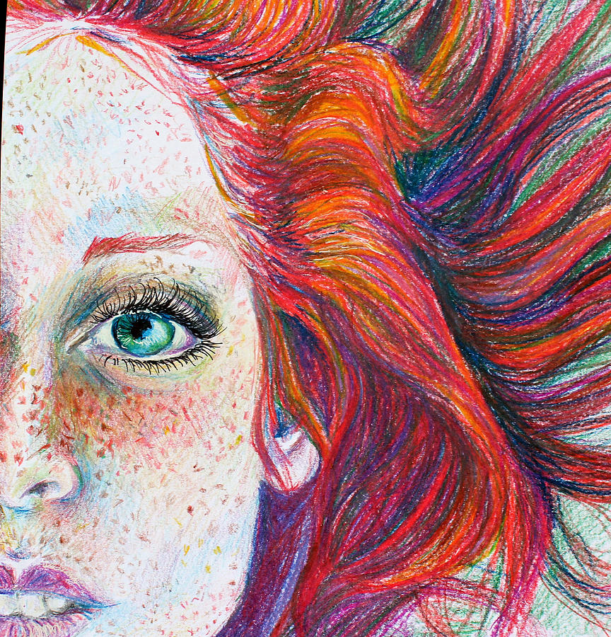 Freckled Face Drawing by Katy Daiber - Fine Art America