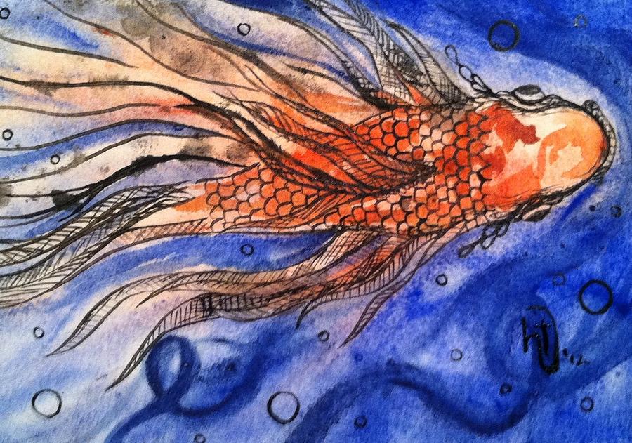 Fred the Fish Painting by Heather Torres - Fine Art America