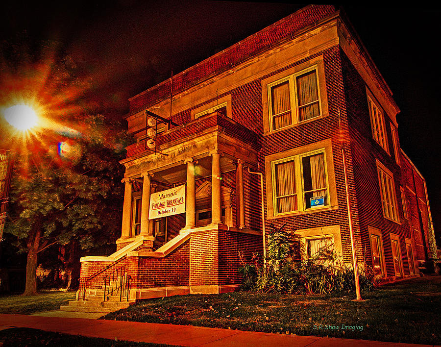 Freemason Lodge at Midnight Photograph by Scott Shaw - Fine Art America