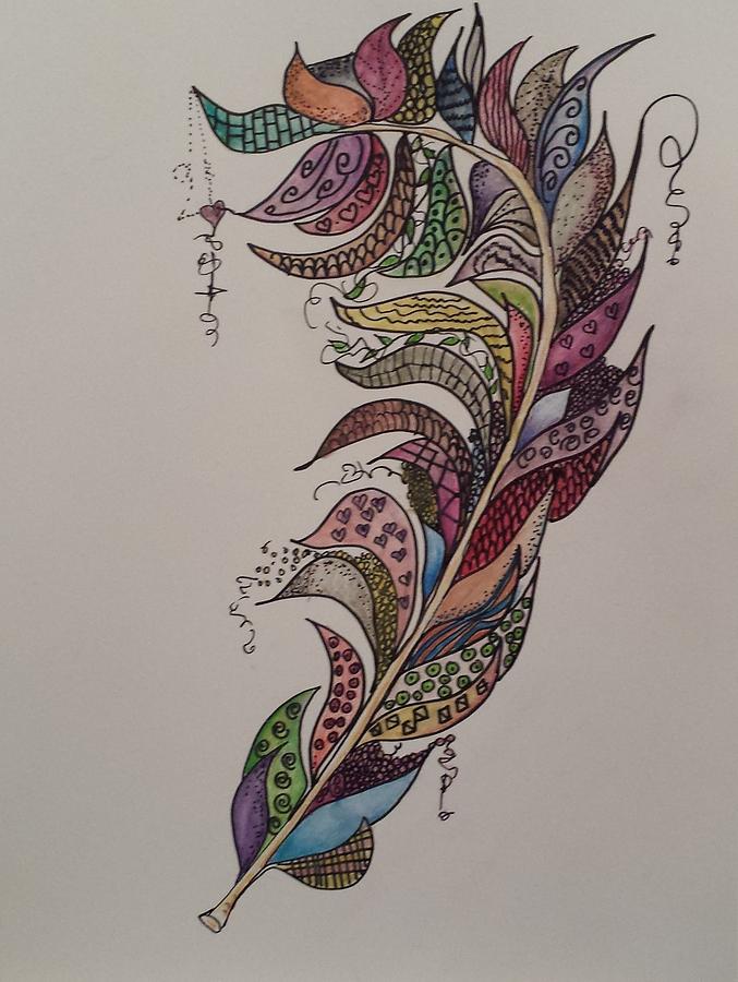 Fun Feather Drawing by Nancy Even - Fine Art America