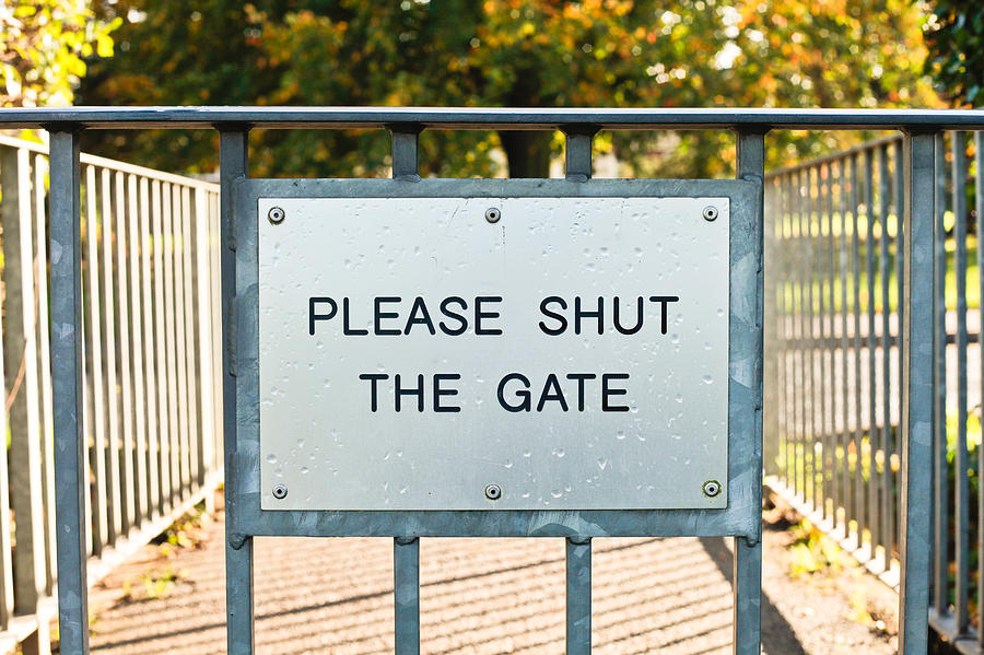 Gate sign Photograph by Tom Gowanlock