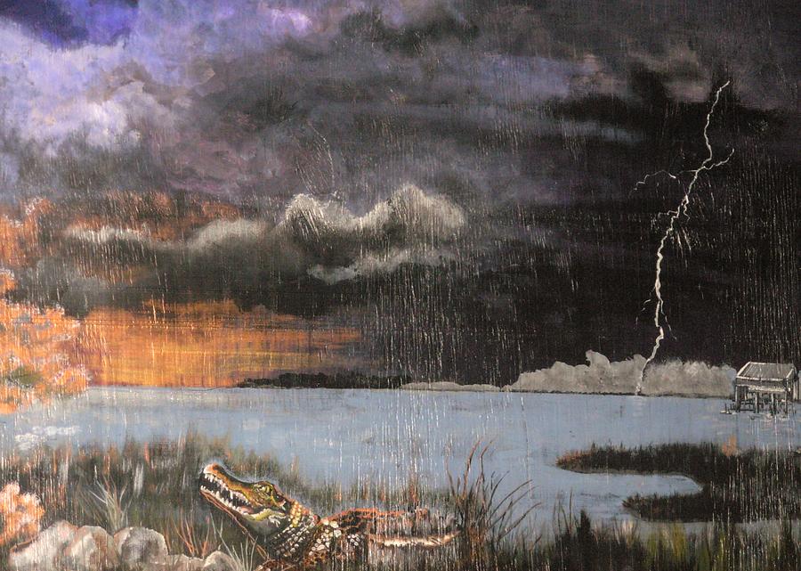 Gator on the Bayou Painting by Linda Stoughton - Fine Art America