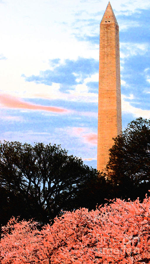 George Washington Monument Cherry Blossoms Photograph by Ron Tackett George Washington Monument Cherry Blossoms Photograph by Ron Tackett