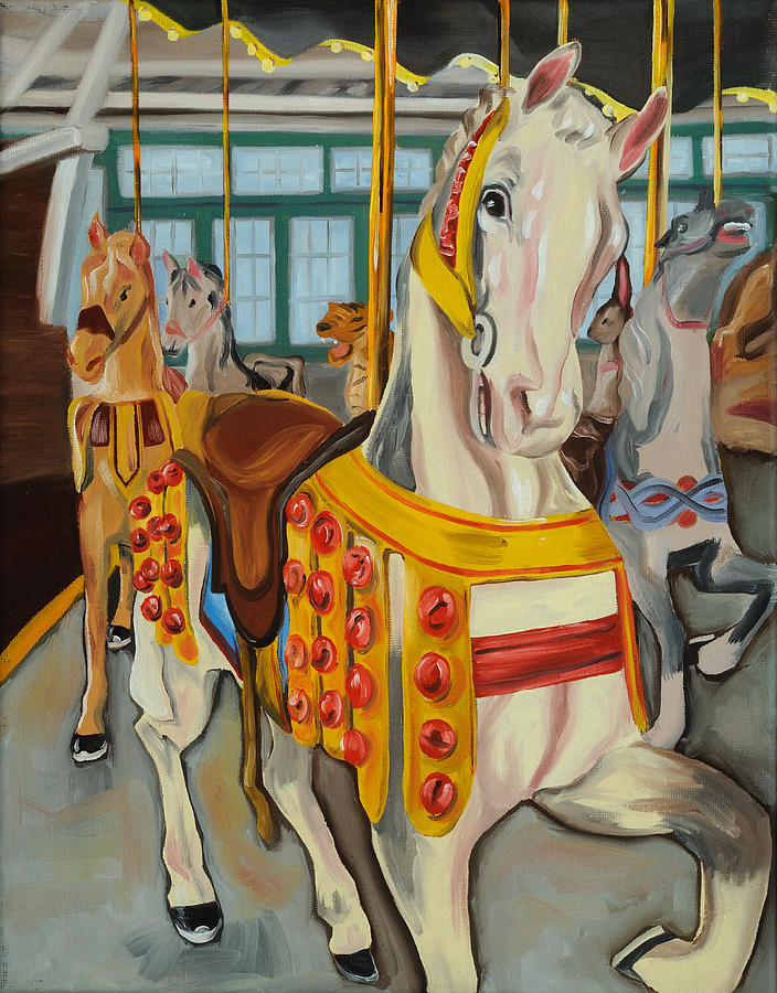 Glen Echo Carousel Painting by Anne Lewis