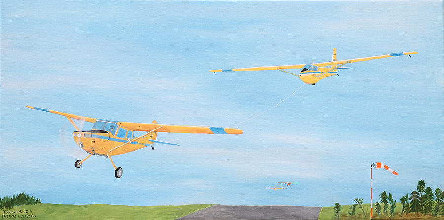 Glider on Tow Painting by John Read - Fine Art America