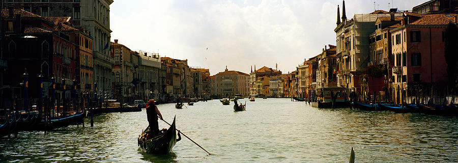 Gondolas In The Canal, Grand Canal Photograph by Panoramic Images - Pixels