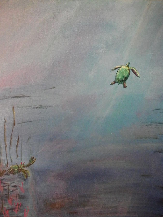 Goodbye Turtle Painting by Christopher Carter | Fine Art America