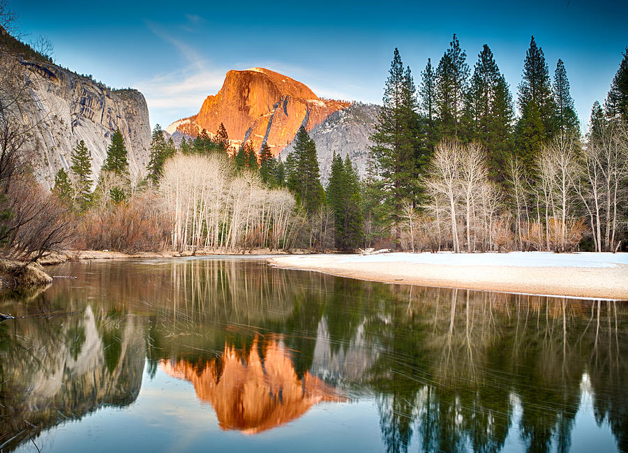 Half Dome Sunset Reflections Photograph by Sarah Fields - Fine Art America