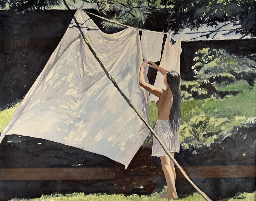 Hanging a Sheet Painting by Thomas Stratton - Fine Art America