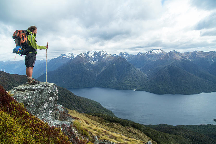 Hiker Exploring Kepler Track Photograph by Paul Bikis - Fine Art America