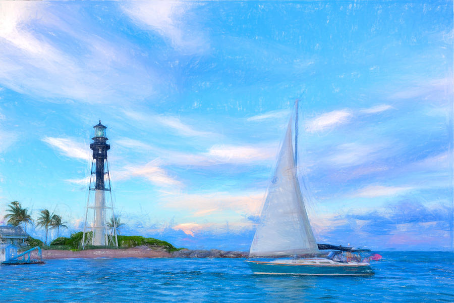 Hilsboro Lighthouse Colored Pencil Digital Art by Michael Wolf - Pixels