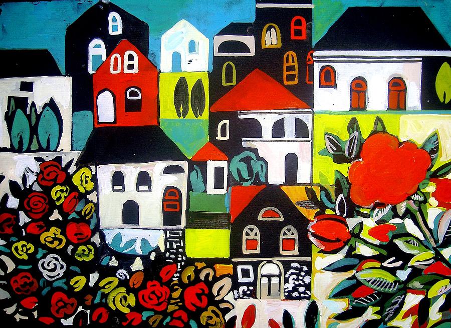 Houses With Roses Painting by Huub Ragas - Fine Art America